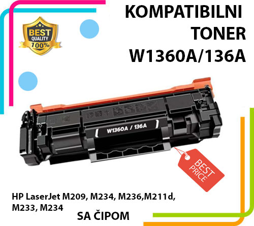 HP Toner 136a / W1360A-Sa Čipom